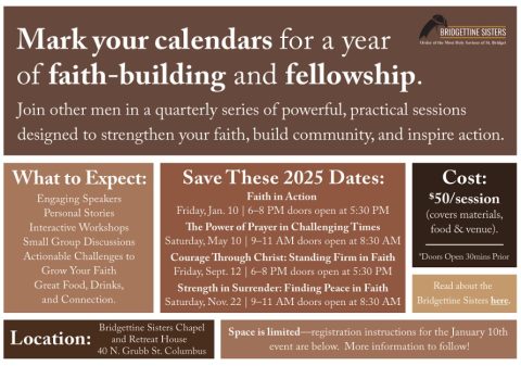 Save the Date: 2025 Men's Events! - Bridgettine Sisters' Chapel ...